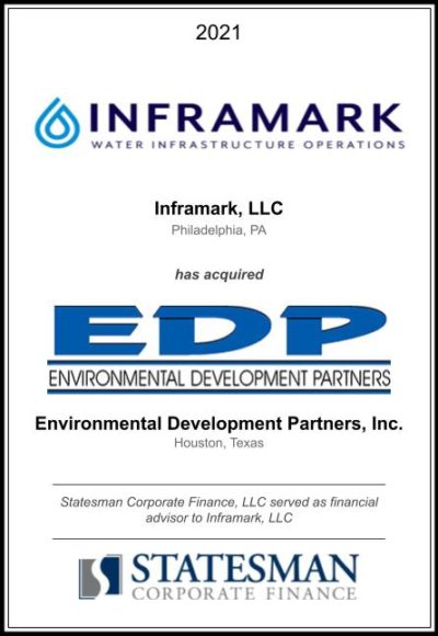 Inframark, LLC Has Acquired Environmental Development Partners, Inc ...