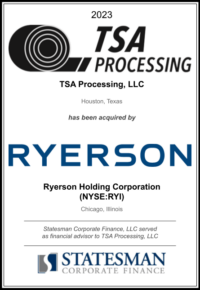 TSA Processing Has been Acquired by Joseph T. Ryerson & Son, Inc ...